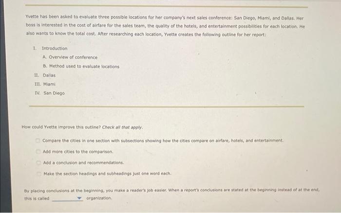 Solved 2. Organization of Formal Reports Organizing a report | Chegg.com
