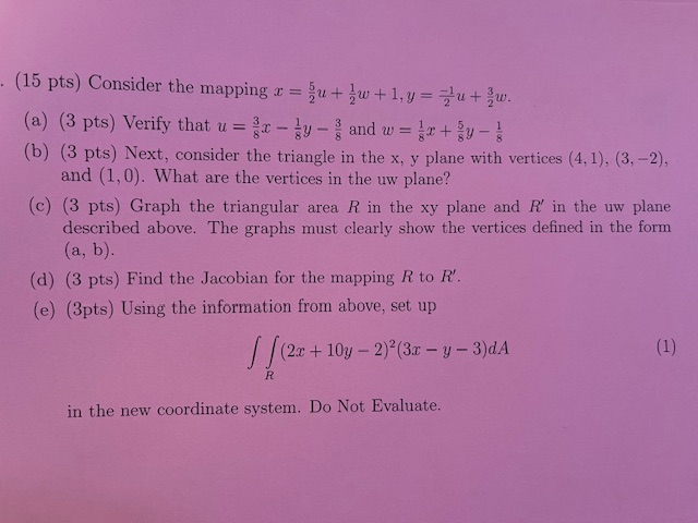 Solved (15 ﻿pts) ﻿Consider the mapping | Chegg.com