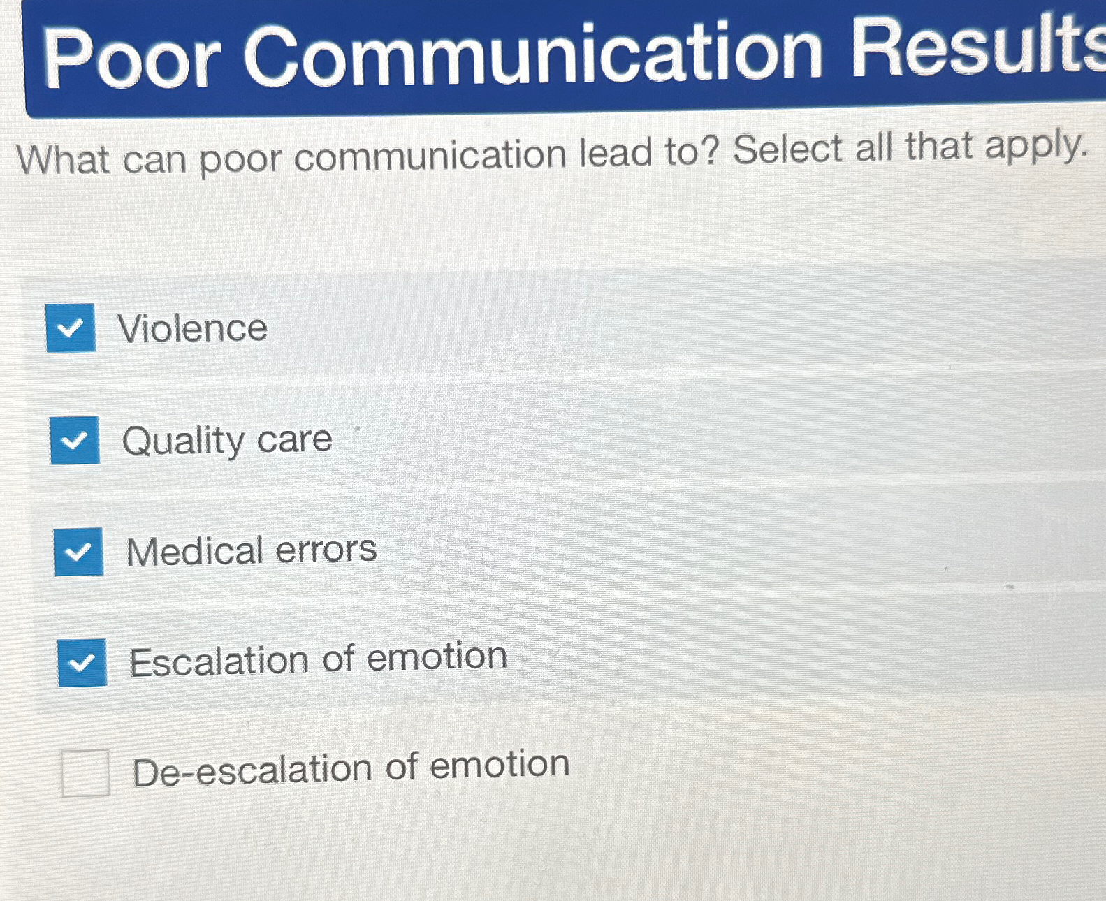 Solved Poor Communication ResultsWhat can poor communication | Chegg.com