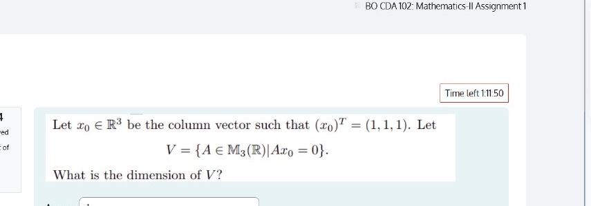 Solved BO CDA 102: Mathematics-II Assignment 1Let x0inR3 ﻿be | Chegg.com
