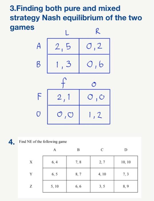 Solved 1. Finding pure strategy Nash Equilibrium of 3x3 game | Chegg.com