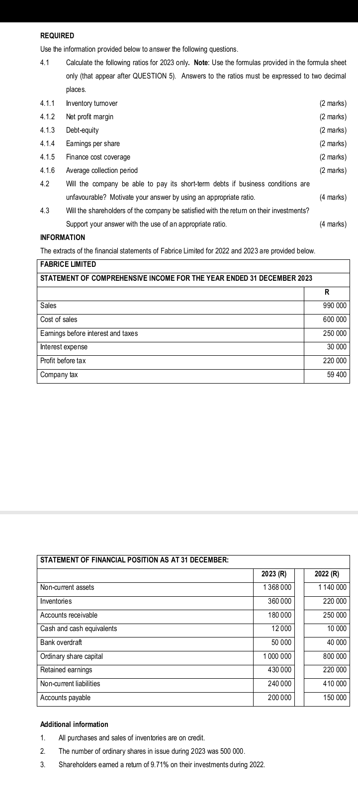 Solved REQUIREDUse the information provided below to answer | Chegg.com
