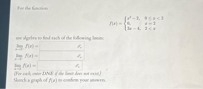 Solved For the function use algebra to find each of the | Chegg.com