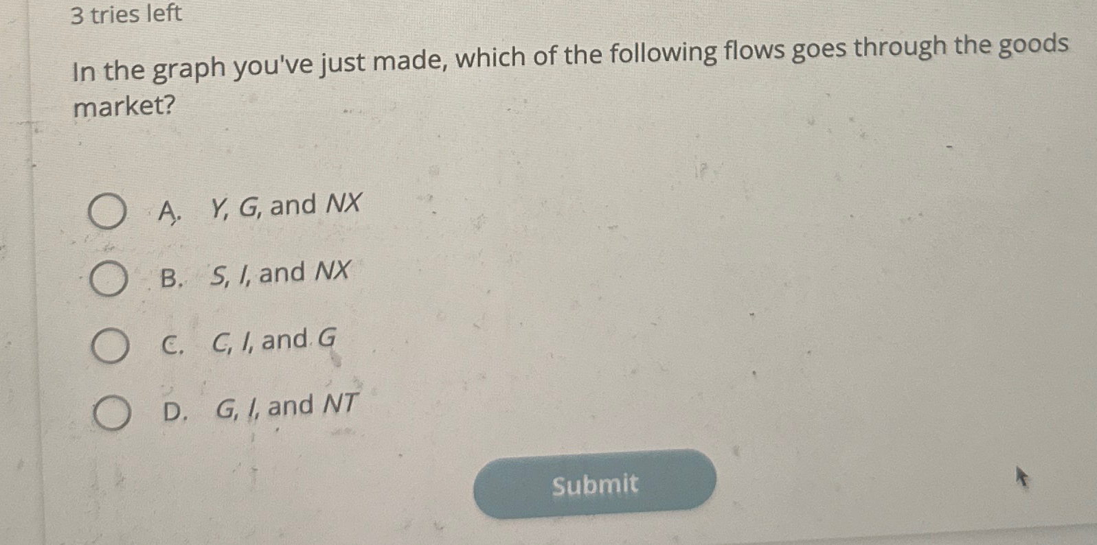 Solved 3 ﻿tries leftIn the graph you've just made, which of | Chegg.com