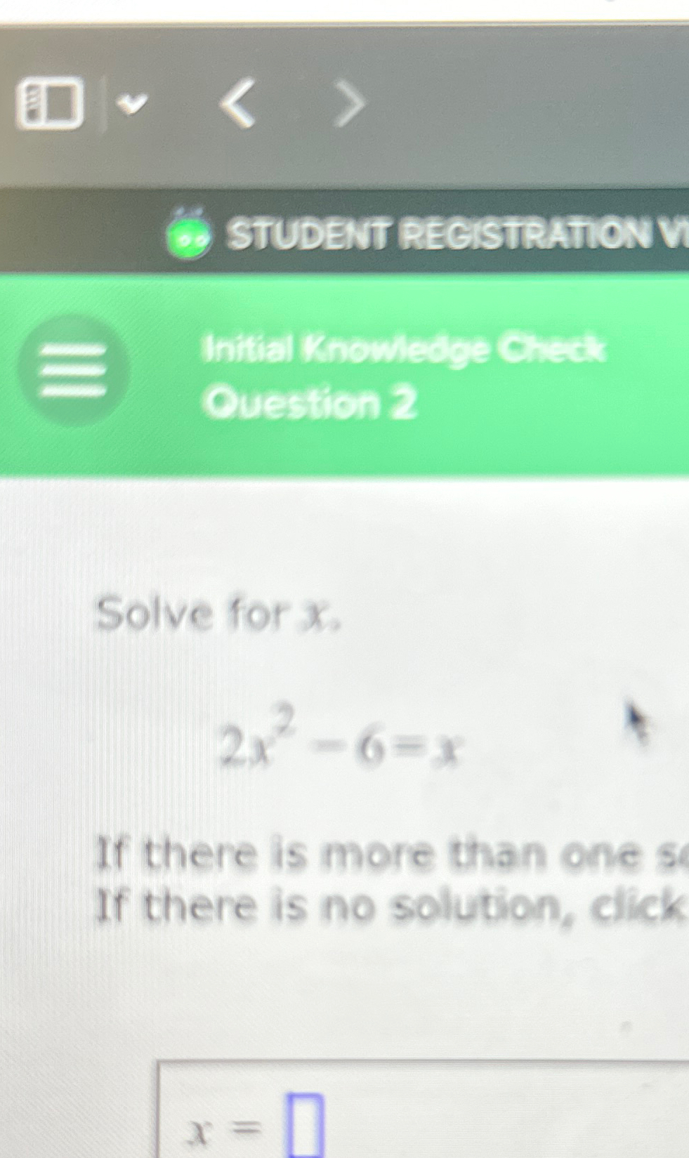 Solved STUDENT REGSTRAHION VInitial knowledee Cricak | Chegg.com