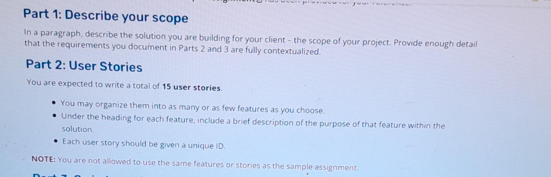 Solved Part 1: Describe your scope In a paragraph, describe | Chegg.com