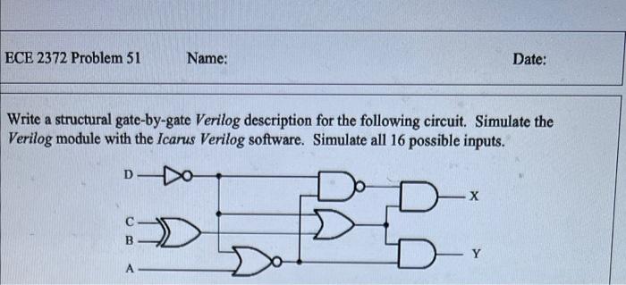 Solved Ece 2372 Problem 51 Name Date Write A Structural