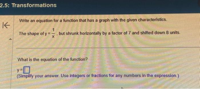 Solved Write an equation for a function that has a graph | Chegg.com