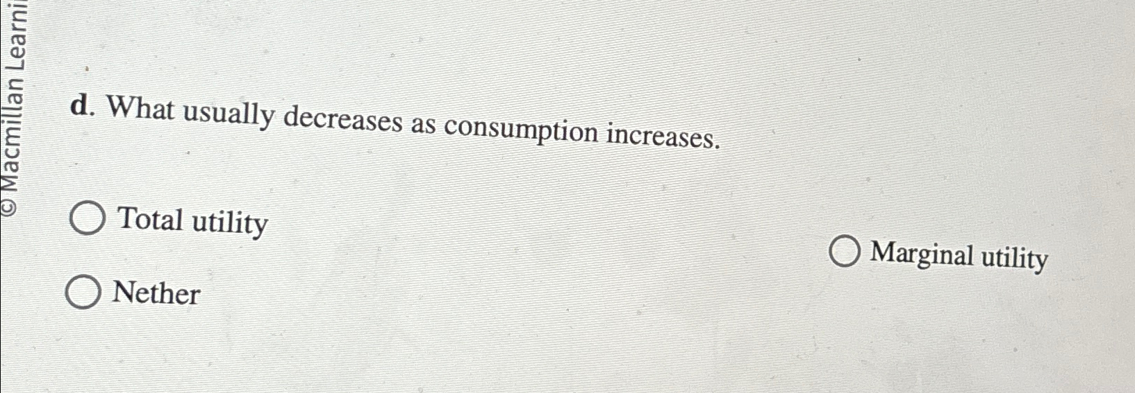 Solved d. ﻿What usually decreases as consumption | Chegg.com