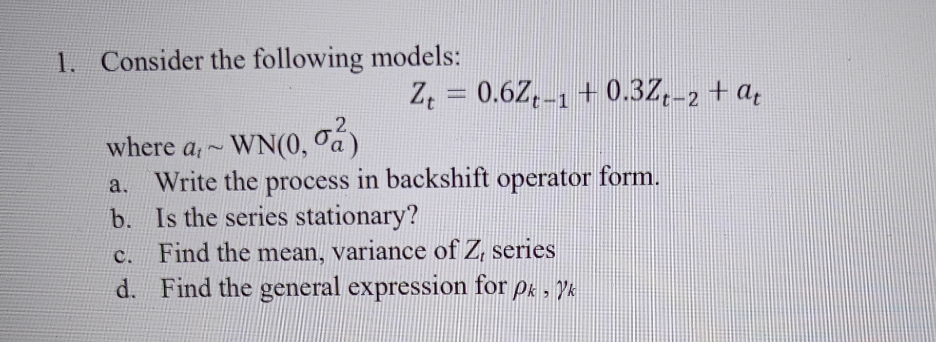 Solved Consider the following | Chegg.com