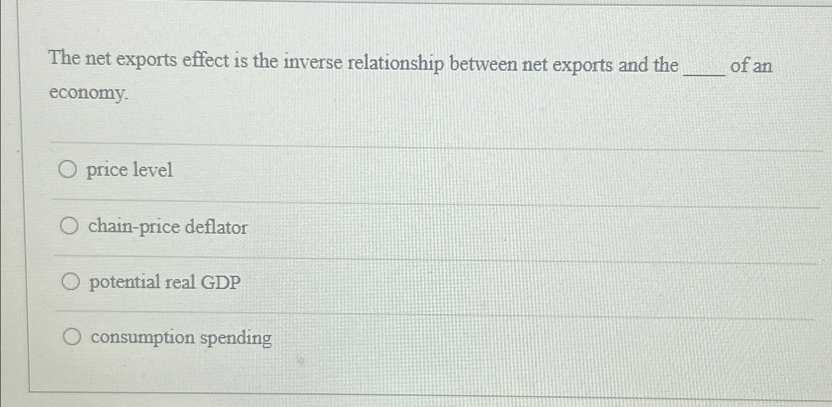 Solved The net exports effect is the inverse relationship | Chegg.com