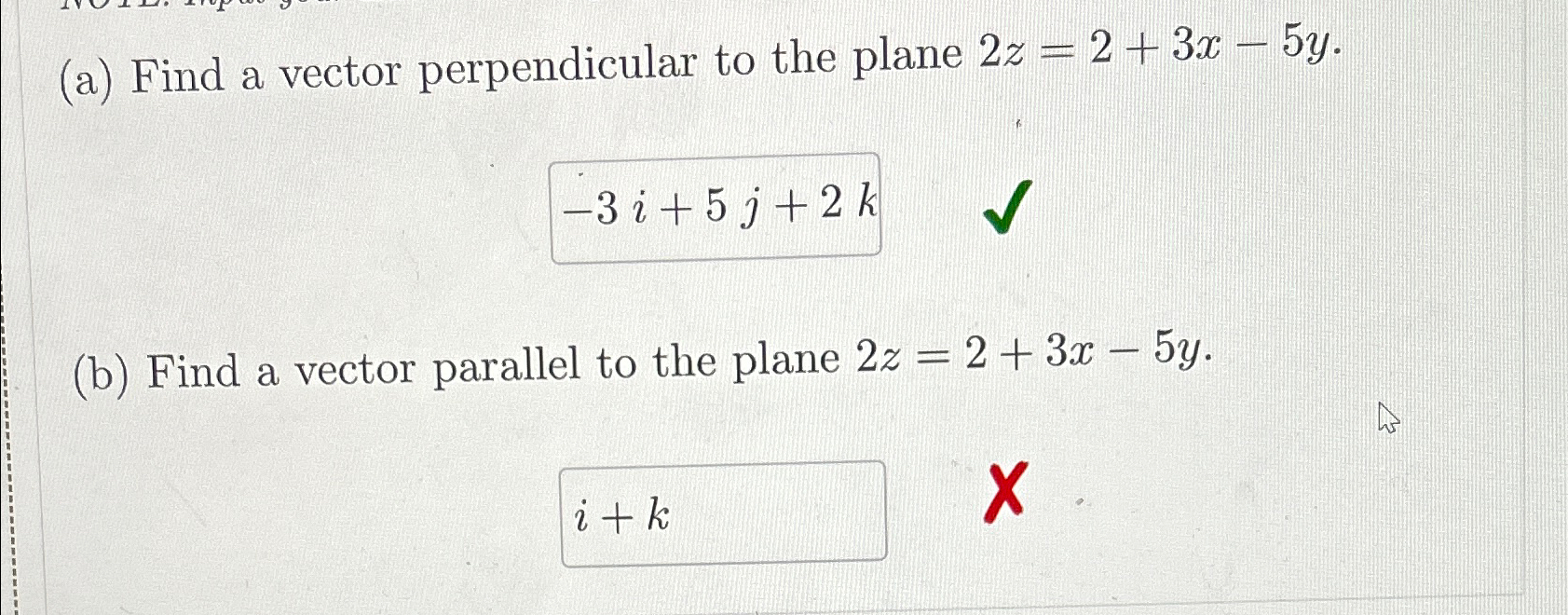 Solved (a) ﻿Find a vector perpendicular to the plane | Chegg.com