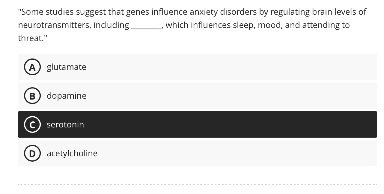 Solved "Some studies suggest that genes influence anxiety | Chegg.com