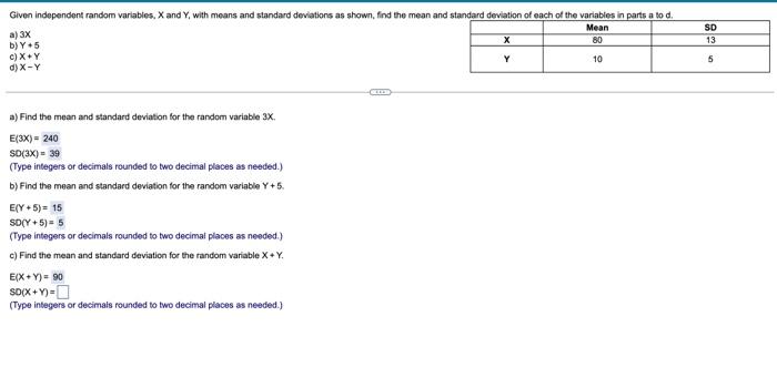 Solved Given independent random variables, X and Y, with | Chegg.com