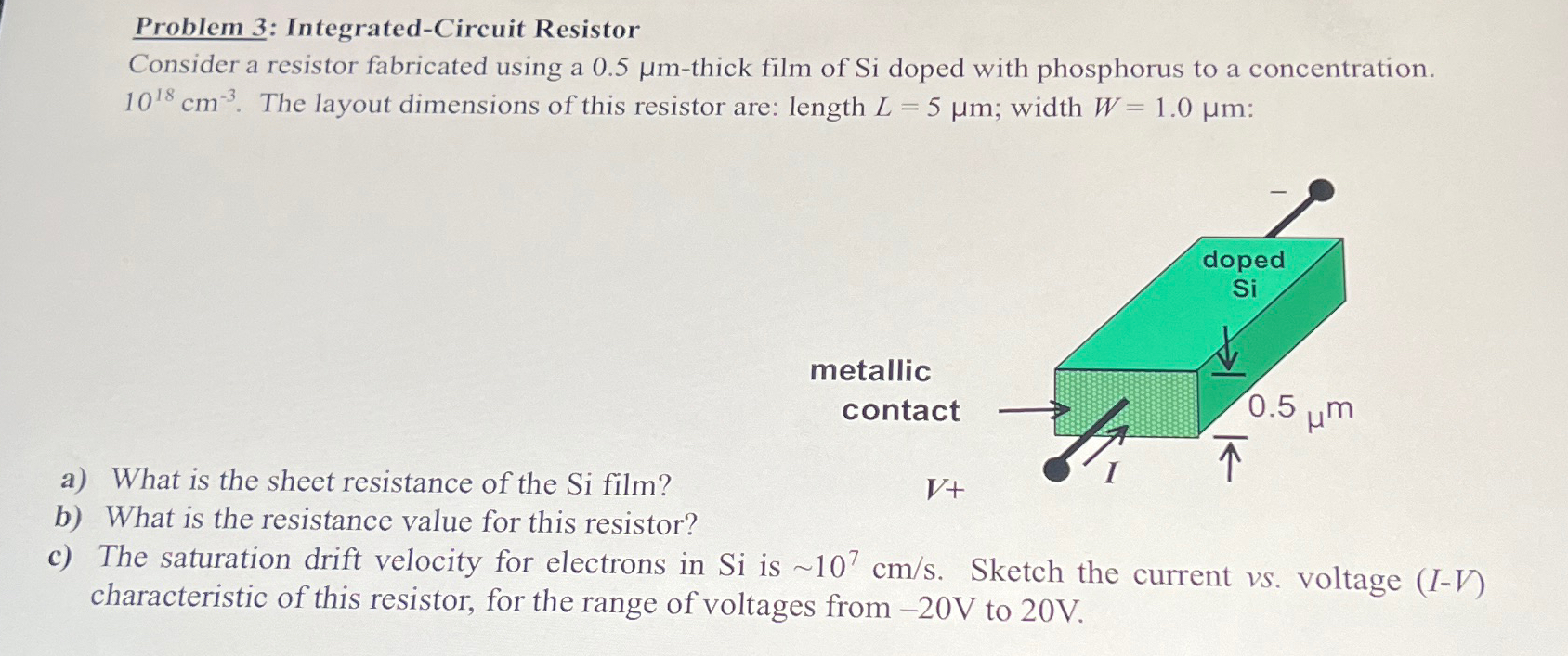 Solved Problem 3: Integrated-Circuit ResistorConsider a | Chegg.com