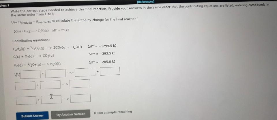 Solved blem 1 (References] Write the correct steps needed to | Chegg.com