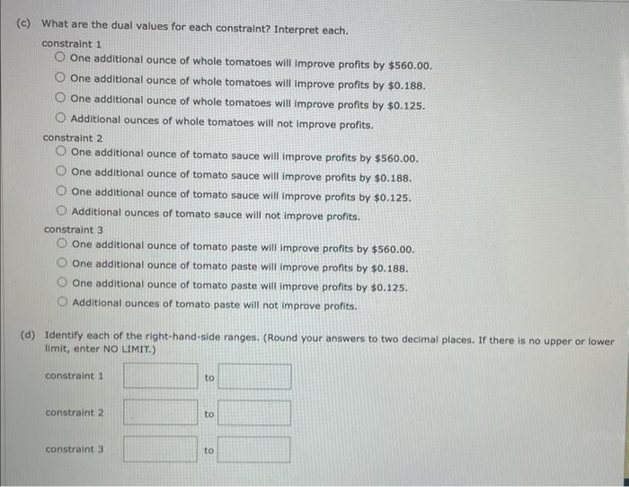 Solved Tom's, Inc., produces various Mexican food products | Chegg.com