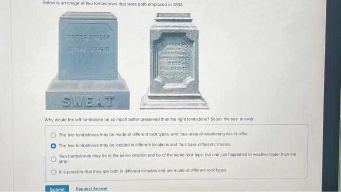 Solved Below is an image of two tombstones that were both | Chegg.com