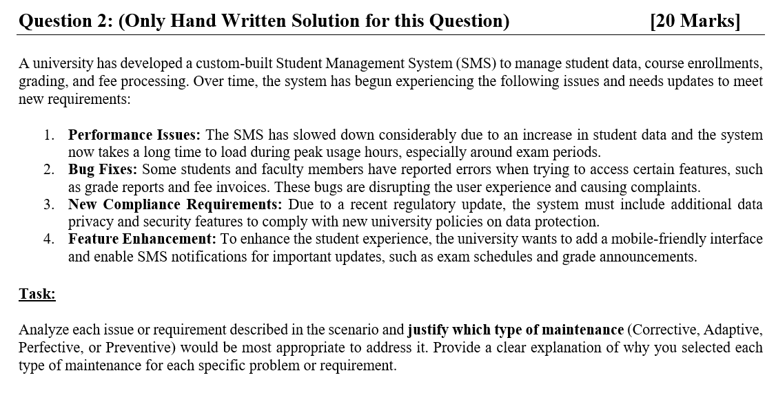 Solved Task:Analyze each issue or requirement described in | Chegg.com
