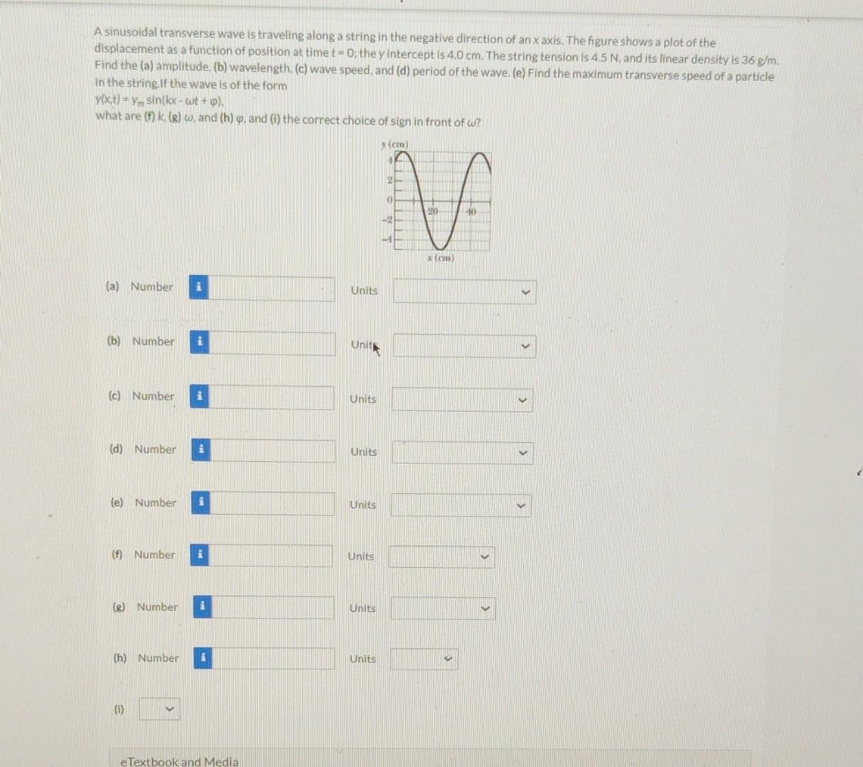 Solved A sinusoidal transverse wave is traveling along a | Chegg.com