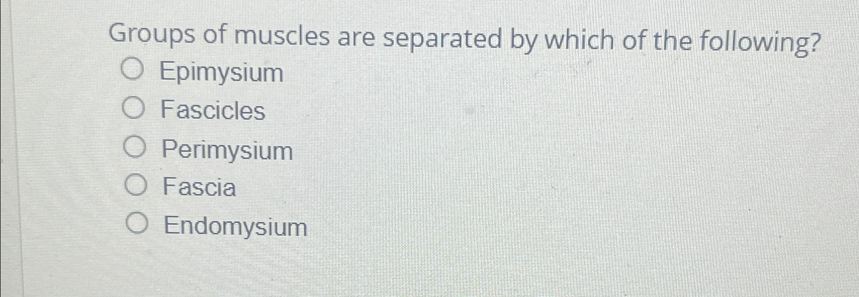Solved Groups of muscles are separated by which of the | Chegg.com