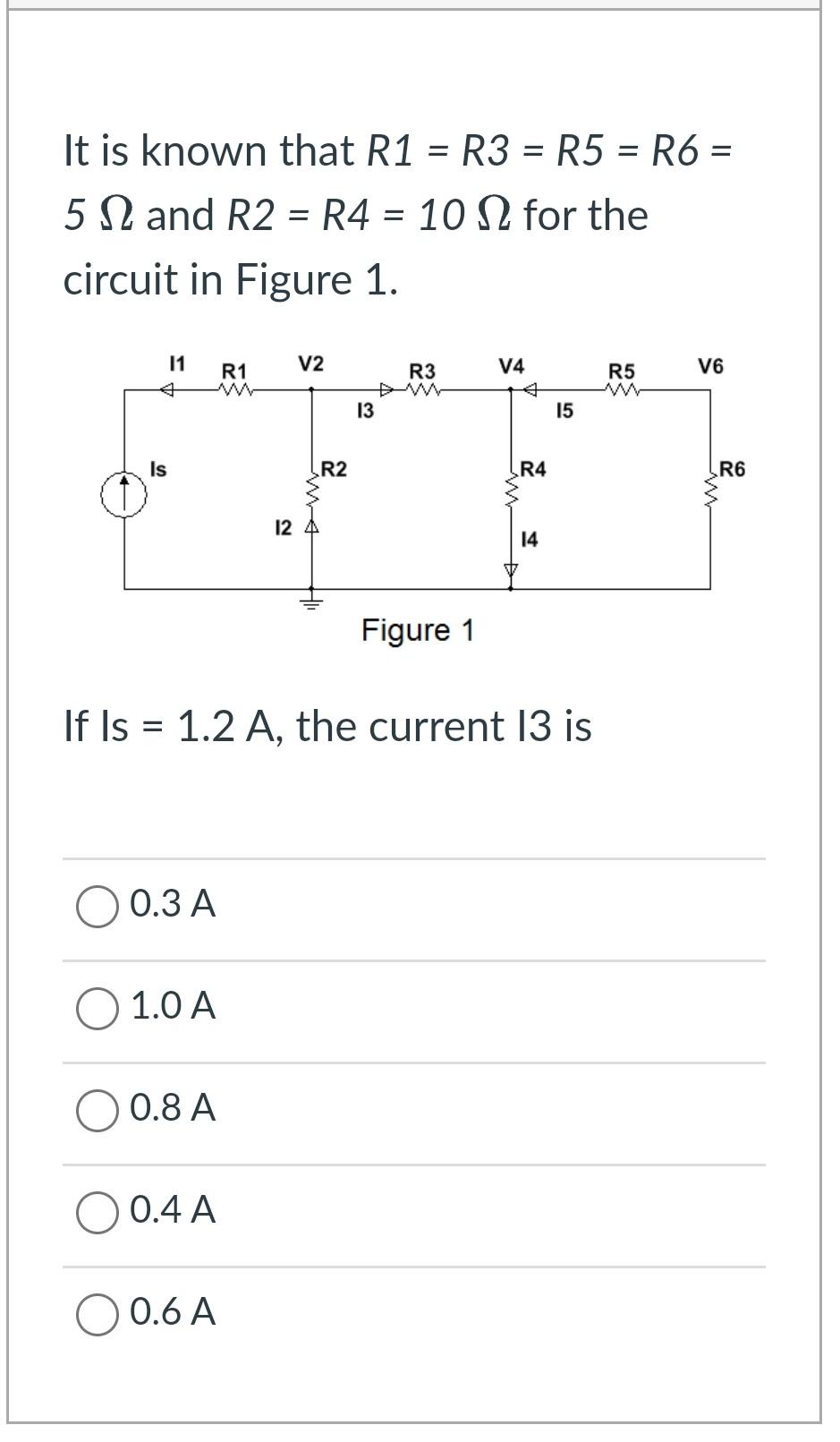 Solved It is known that R1 = R3 = R5 = R6 = 5 and R2 = R4 = | Chegg.com