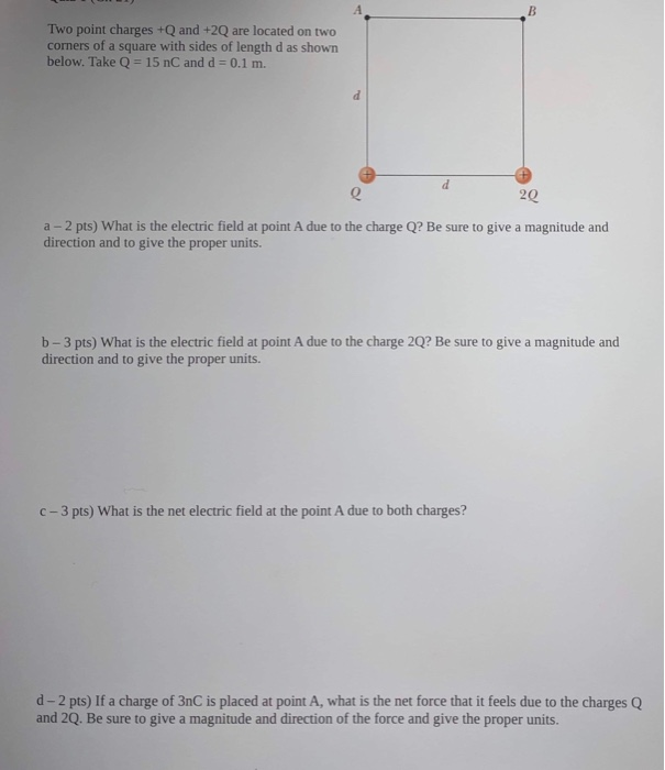 Solved Two point charges +Q and +2Q are located on two | Chegg.com