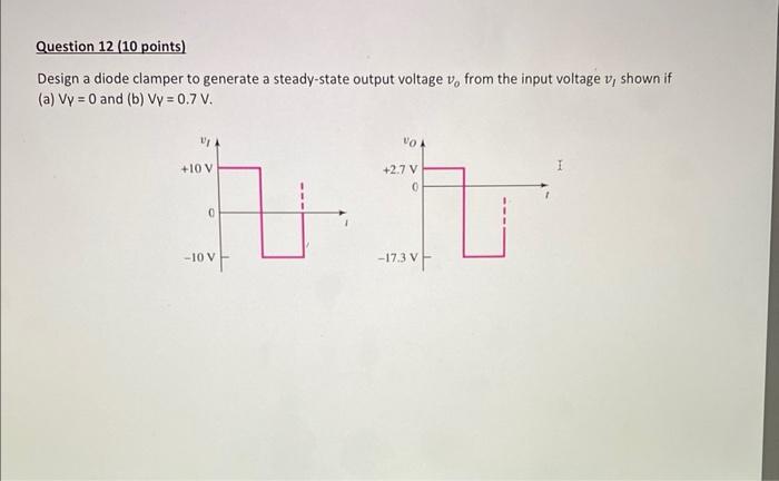 Solved Sketch The Steady State Output Voltage Vo Versus Time