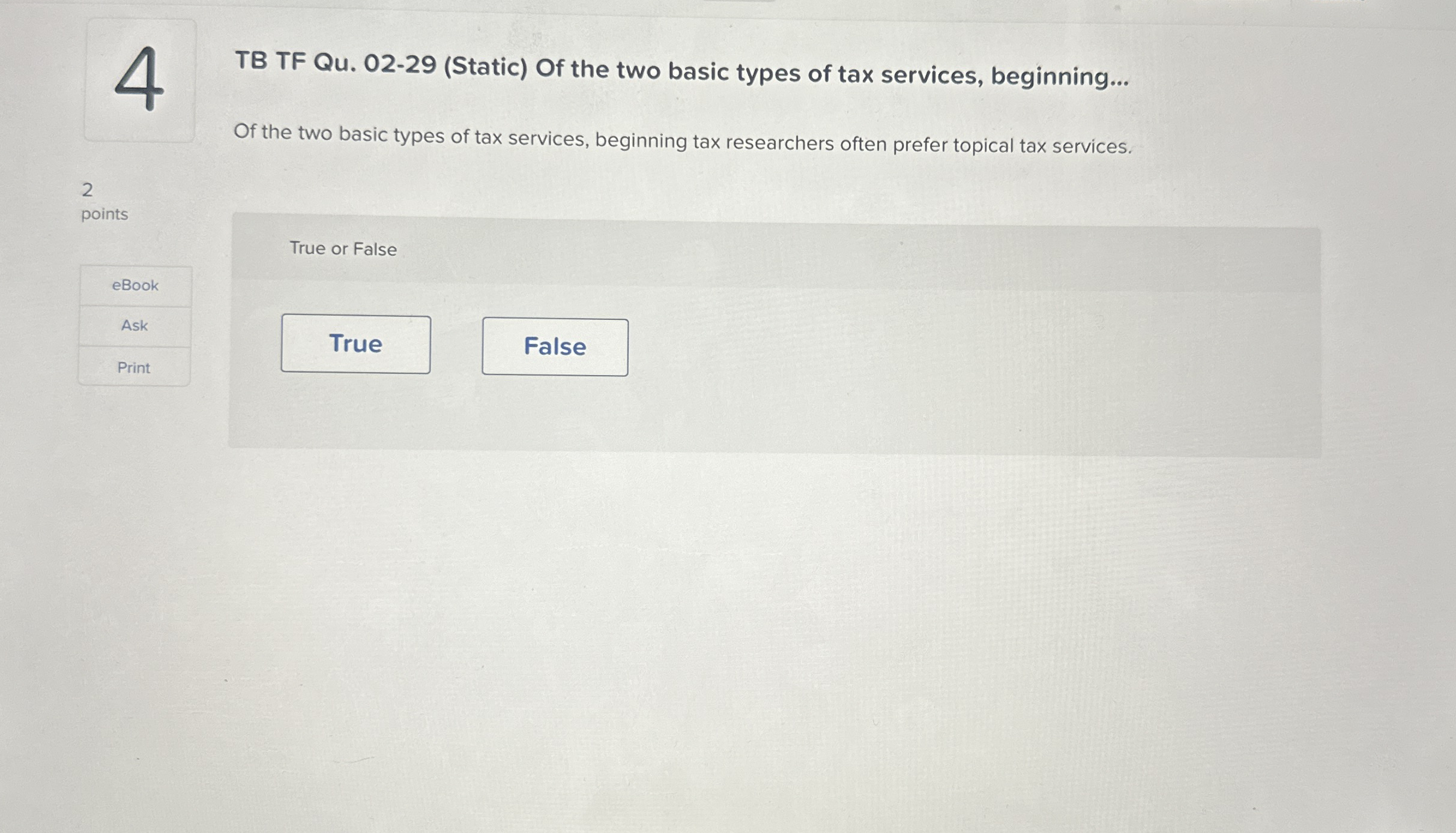 Solved TB TF Qu. 02-29 (Static) ﻿Of the two basic types of | Chegg.com