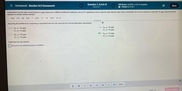 Solved Homework Section 8 3 Homework Question 7 8 3 21 E