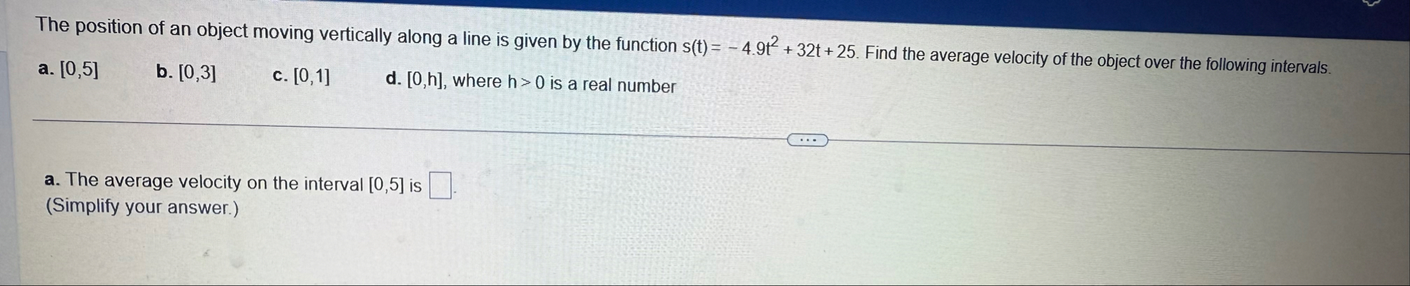 Solved The position of an object moving vertically along a | Chegg.com