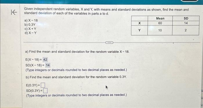Solved Given independent random variables, X and Y, with | Chegg.com