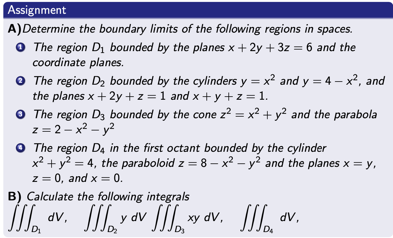 Solved Determine the boundary limits of the following | Chegg.com