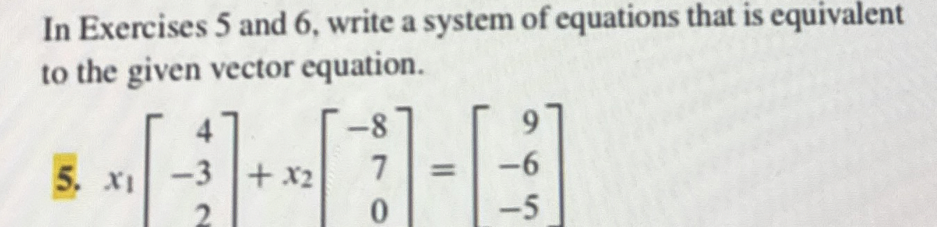Solved In Exercises 5 ﻿and 6, ﻿write a system of equations | Chegg.com