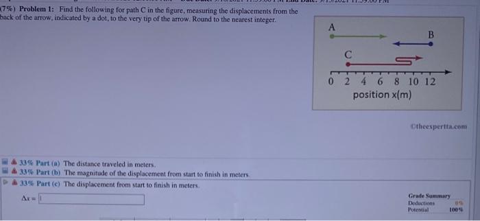 Solved 7%) Problem 1: Find the following for path in the | Chegg.com