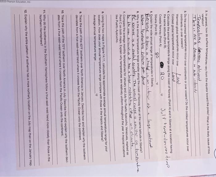 2019 Pearson Education, Inc. 2. In general, how do | Chegg.com