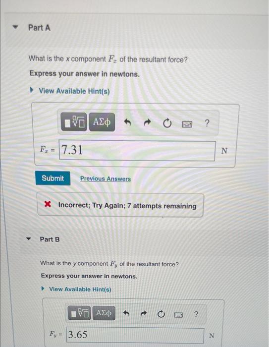 Solved Two Forces Acting at a Point Two forces, Fand , act | Chegg.com