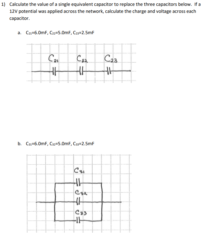 Calculate the value of a single equivalent capacitor | Chegg.com