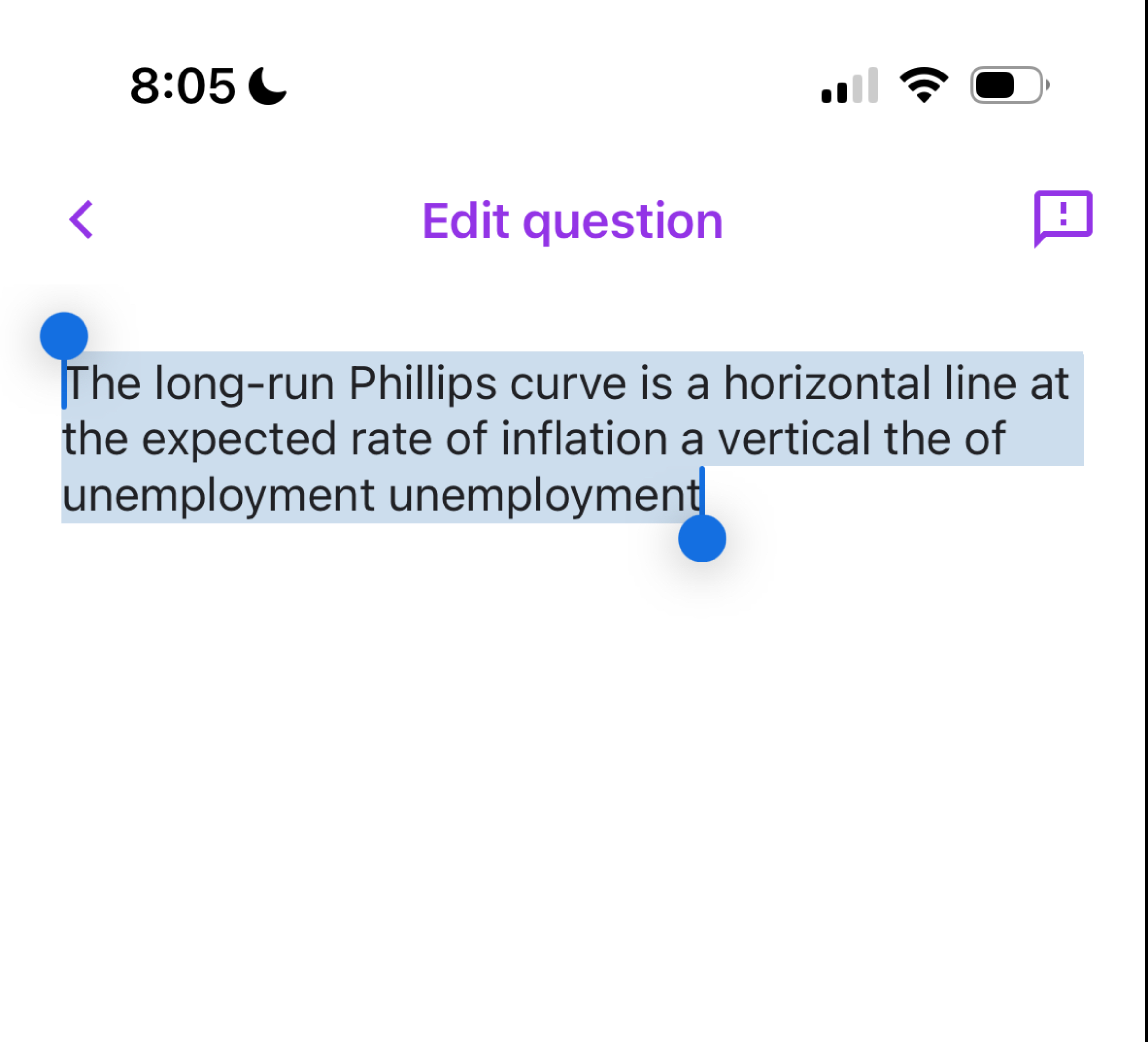 Solved Edit questionThe long-run Phillips curve is a | Chegg.com