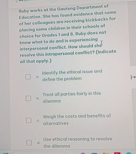 Solved Ruby works at the Gauteng Department of Education. | Chegg.com