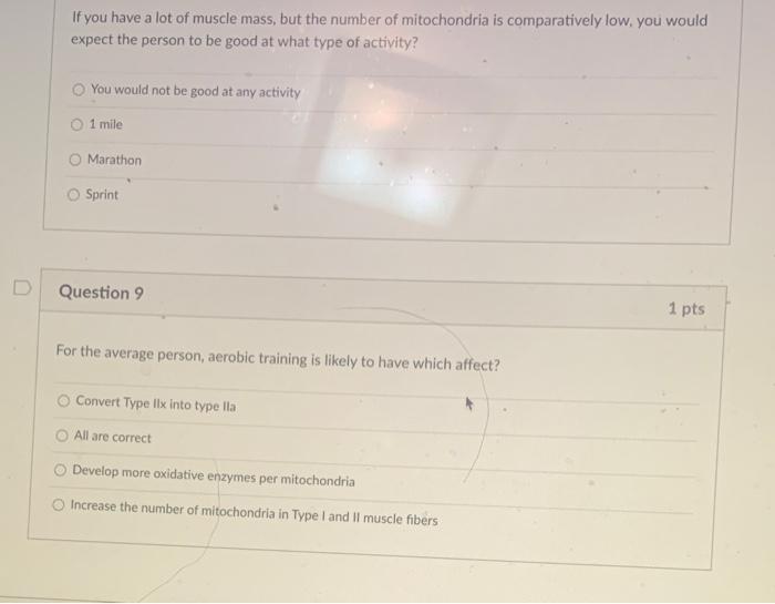 Solved If you have a lot of muscle mass, but the number of | Chegg.com