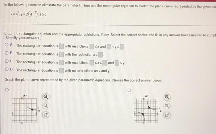 Solved In the following exercise eliminate the parameter 1. | Chegg.com