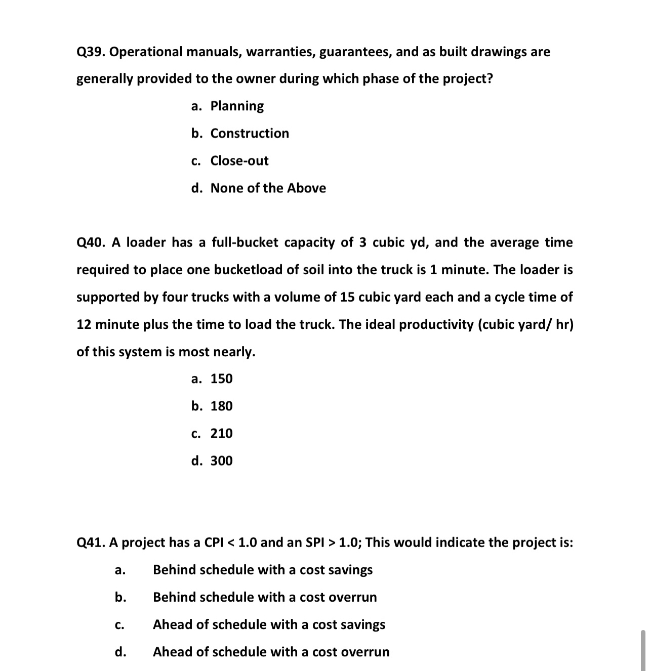 Solved Q39. ﻿Operational manuals, warranties, guarantees, | Chegg.com