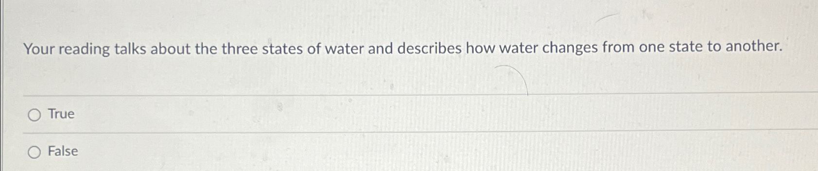 Solved Your reading talks about the three states of water | Chegg.com