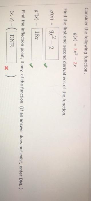 Solved Consider the following function. g(x) = 3x3 - 2x Find | Chegg.com
