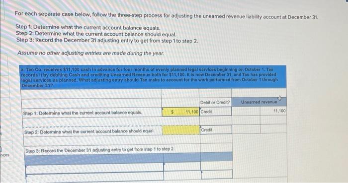 Solved For each separate case below, follow the three-step | Chegg.com