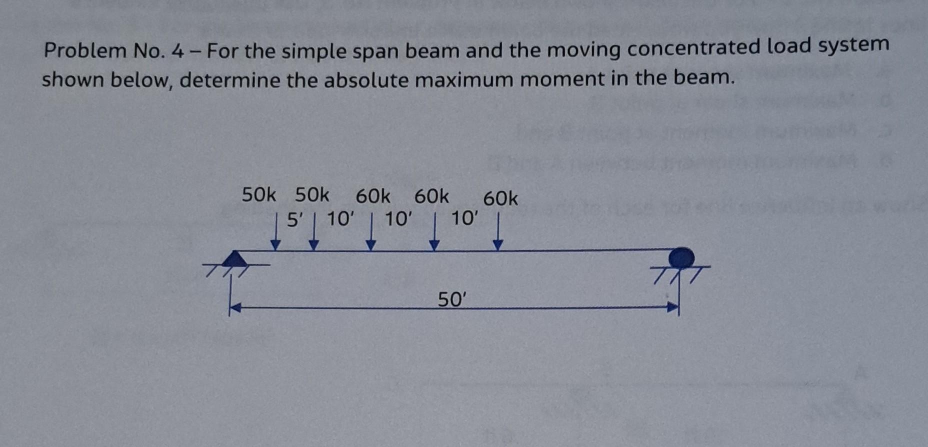 Solved Problem No. 4 - For the simple span beam and the | Chegg.com