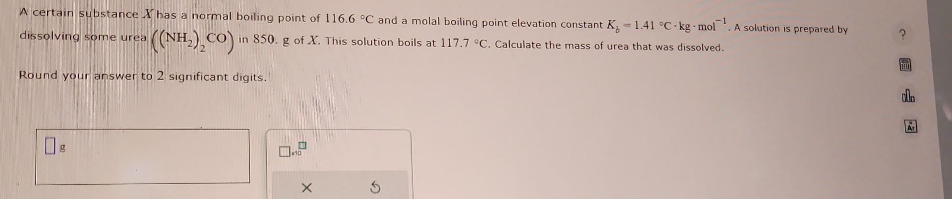 Solved A certain substance X has a normal boiling point of | Chegg.com