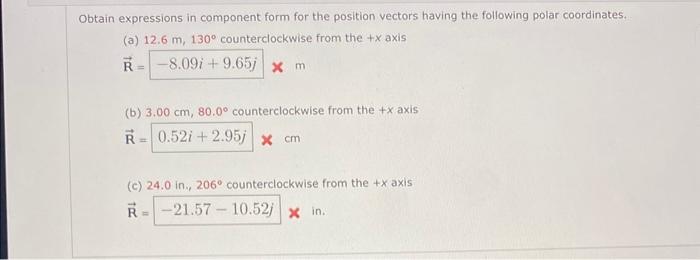 Solved Obtain expressions in component form for the position | Chegg.com