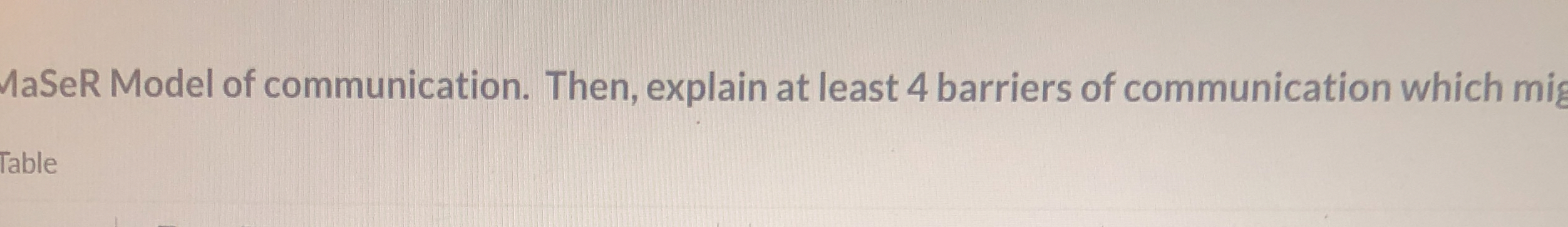 Solved MaSeR Model of communication. Then, explain at least | Chegg.com